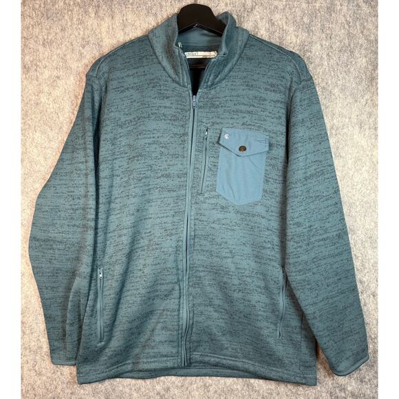 Criquet | Jackets & Coats | Criquet Mens Full Zip Heather Blue Fleece ...
